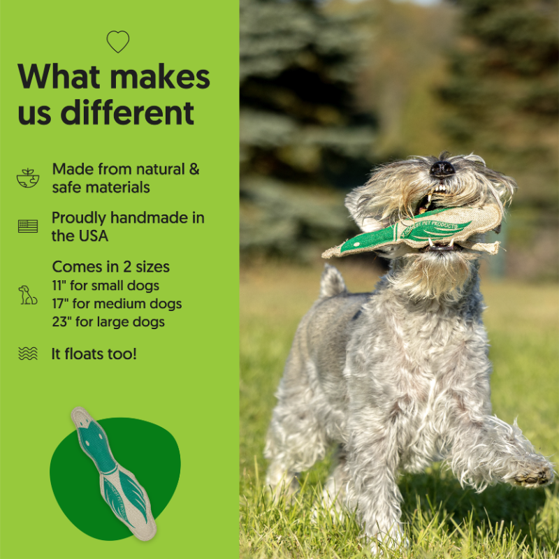 Eco-Quacker Duck Dog Toy | Handmade in the USA | Natural Hemp & Wool ...