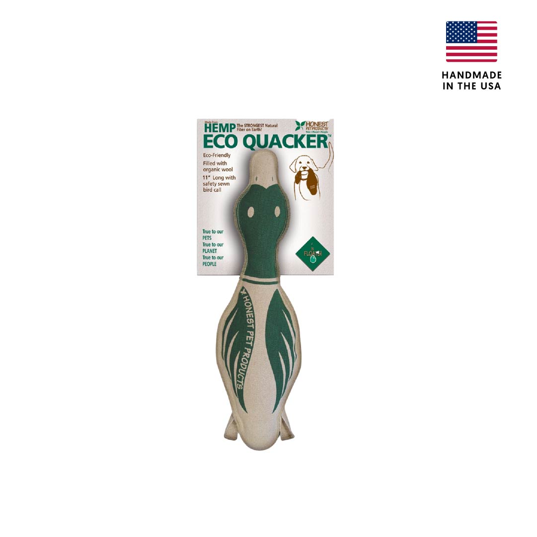 Eco-Quacker Duck Dog Toy | Handmade in the USA | Natural Hemp & Wool ...